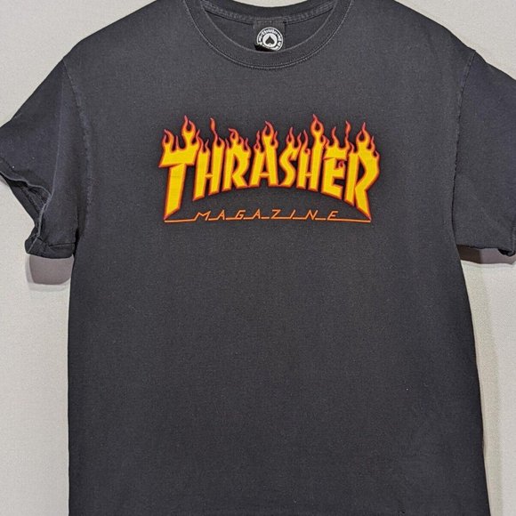 Thrasher | Shirts | Thrasher Magazine Flames Logo Skateboard Shirt ...